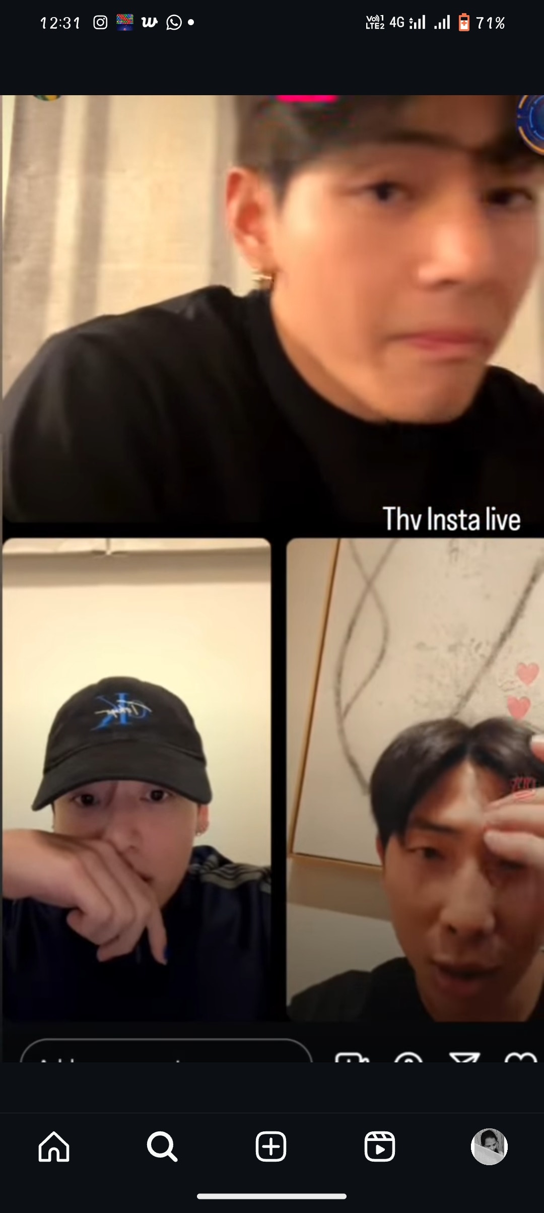 BTS Community Post - Their 1st live on insta🫶💜