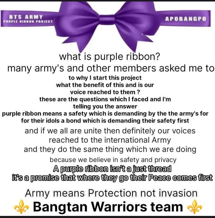 BTS Community Post - #purpleribbonproject PURPLE RIBBON PROJECT — BACK ...