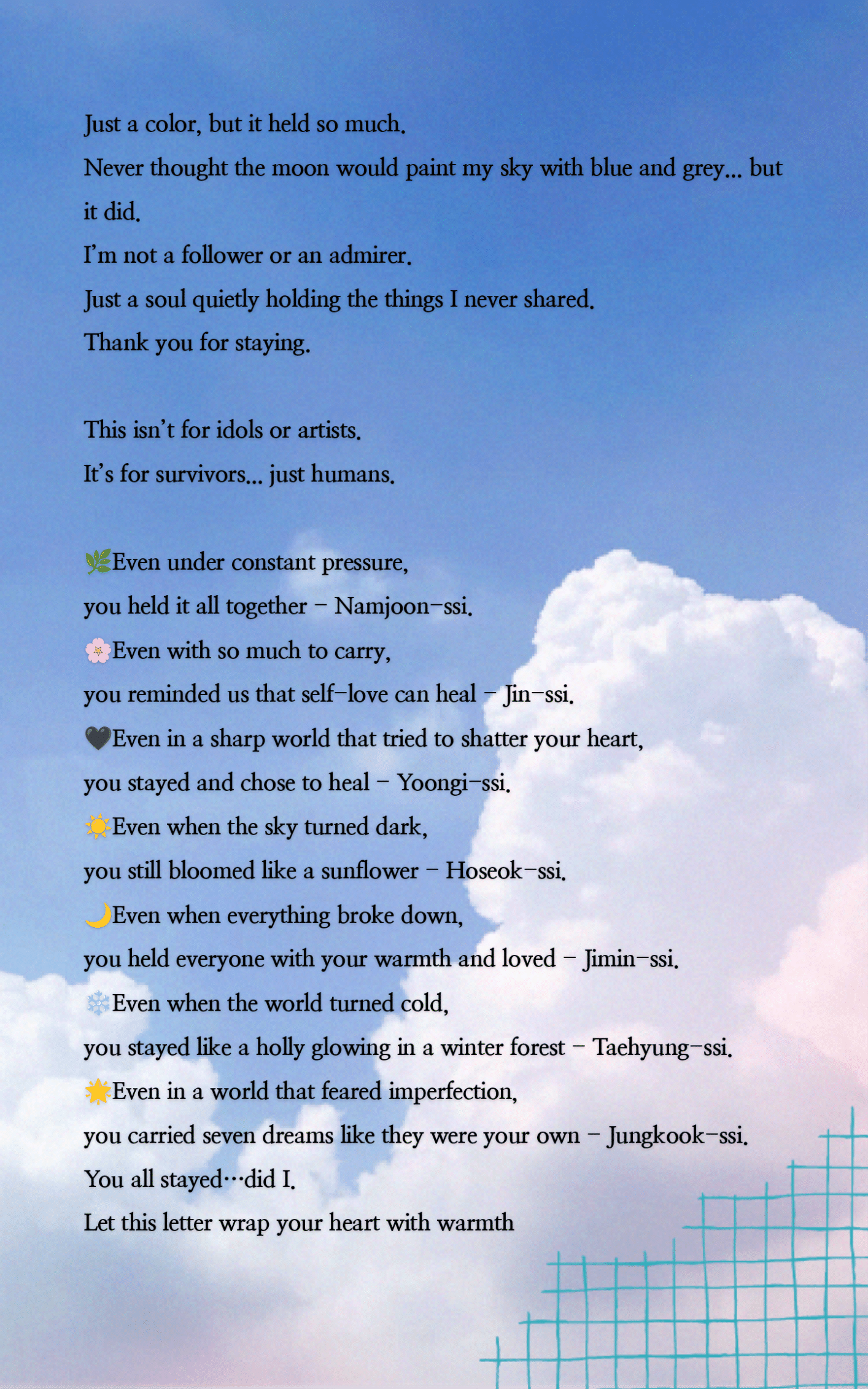 BTS Weverse Fan Letter