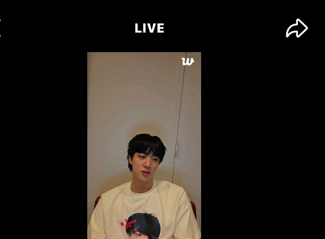 BTS Community Post - jin oppa live on weverse