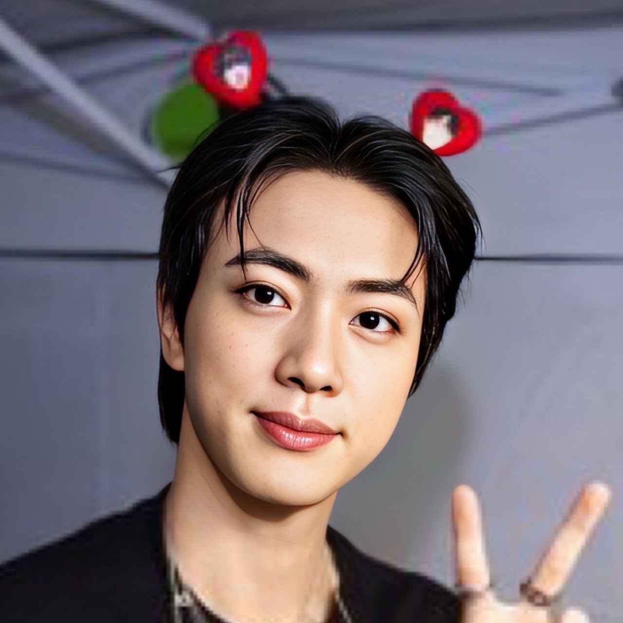 BTS Community Post - JIN씨 HAPPY한 하루를 지내세요☘️ 오늘도 사랑합니다 🩷🩵💛🤍💛🩵🩷 #wootteo ...