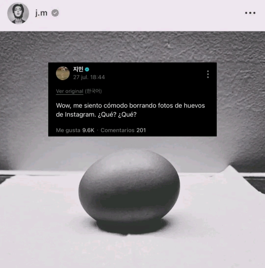 BTS Community Post - RIP huevito de Jimin😔
