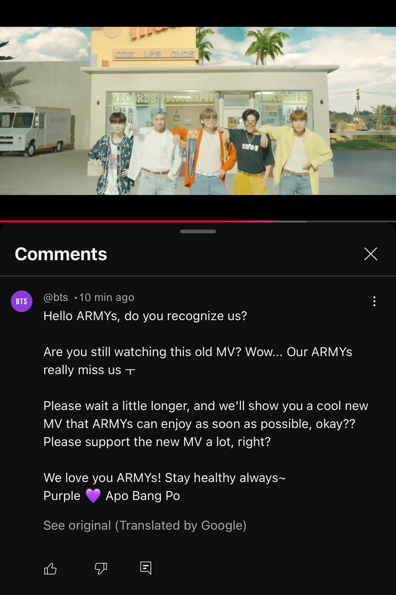 BTS Community Post - OMGGG 😭 BTS JUST DROPPED THEIR FIRST COMMENT ...