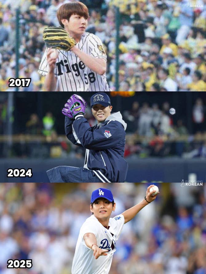 BTS Community Post - BTS Member's Ceremonial First Pitch 💜 2017 ⚾ Japan ...