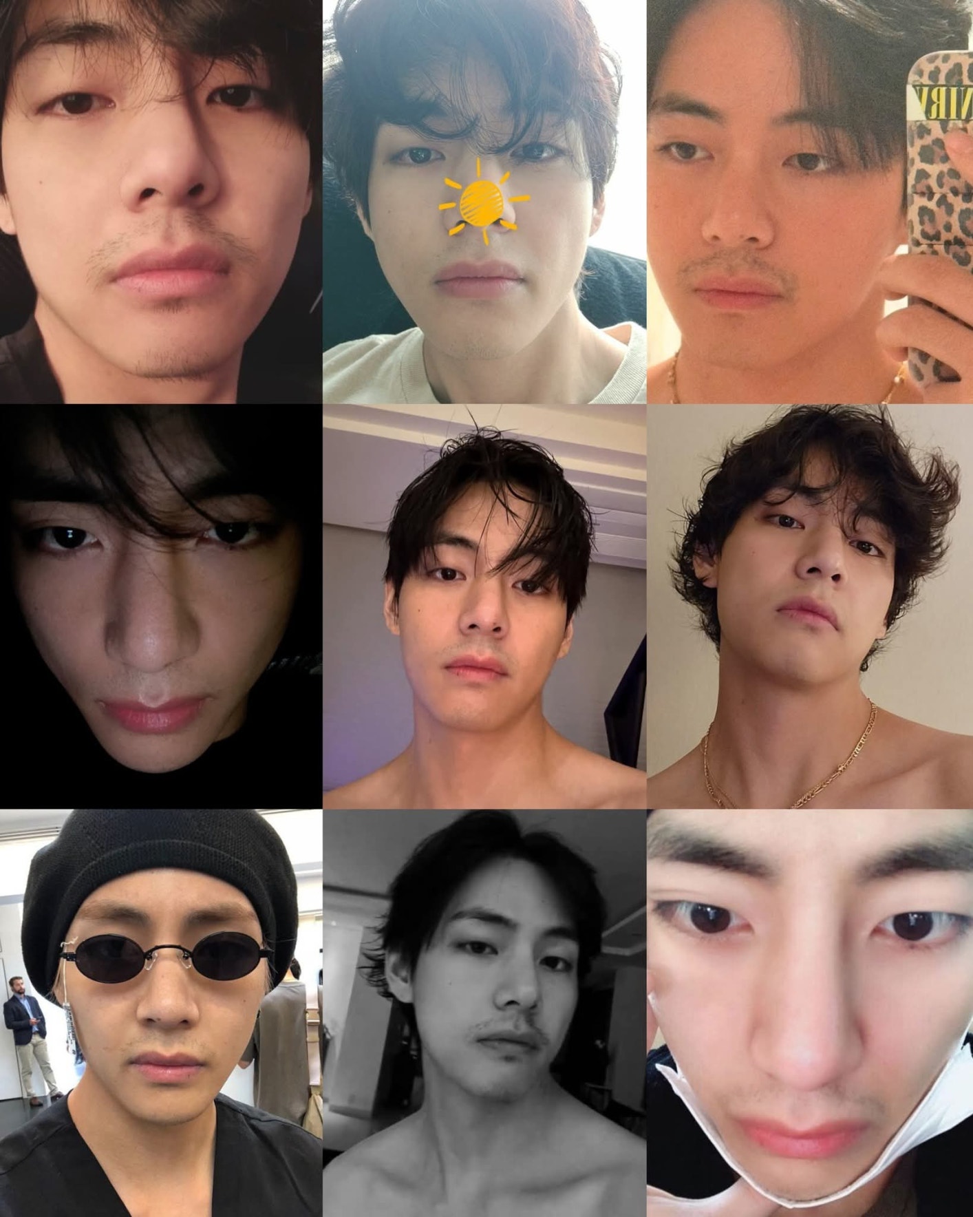 BTS Community Post - Taehyung with mustache and beard🔥🫰