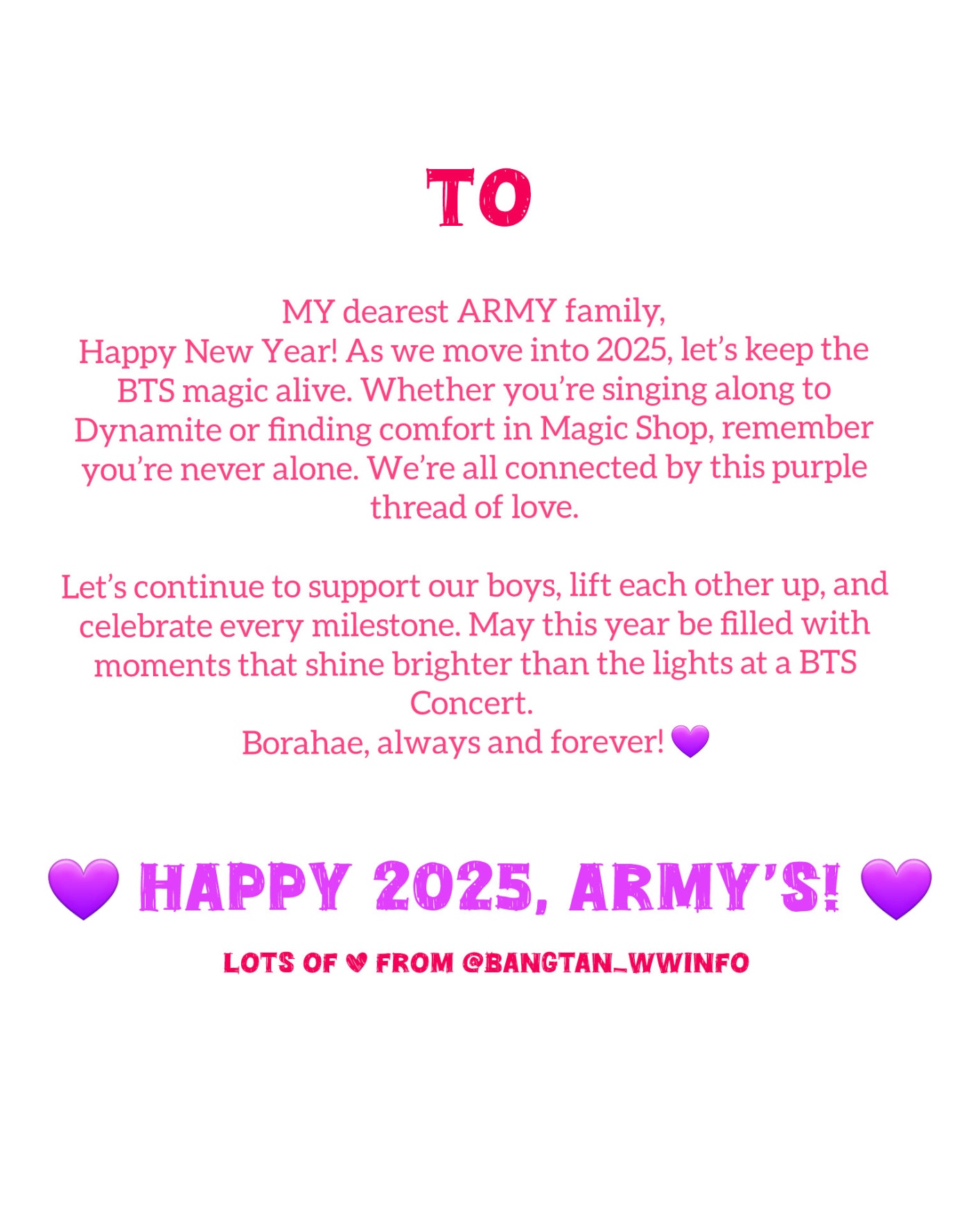 BTS Community Post - 💜 Happy 2025, ARMY! 💜 As we step into this new chapter, let’s remember what ...