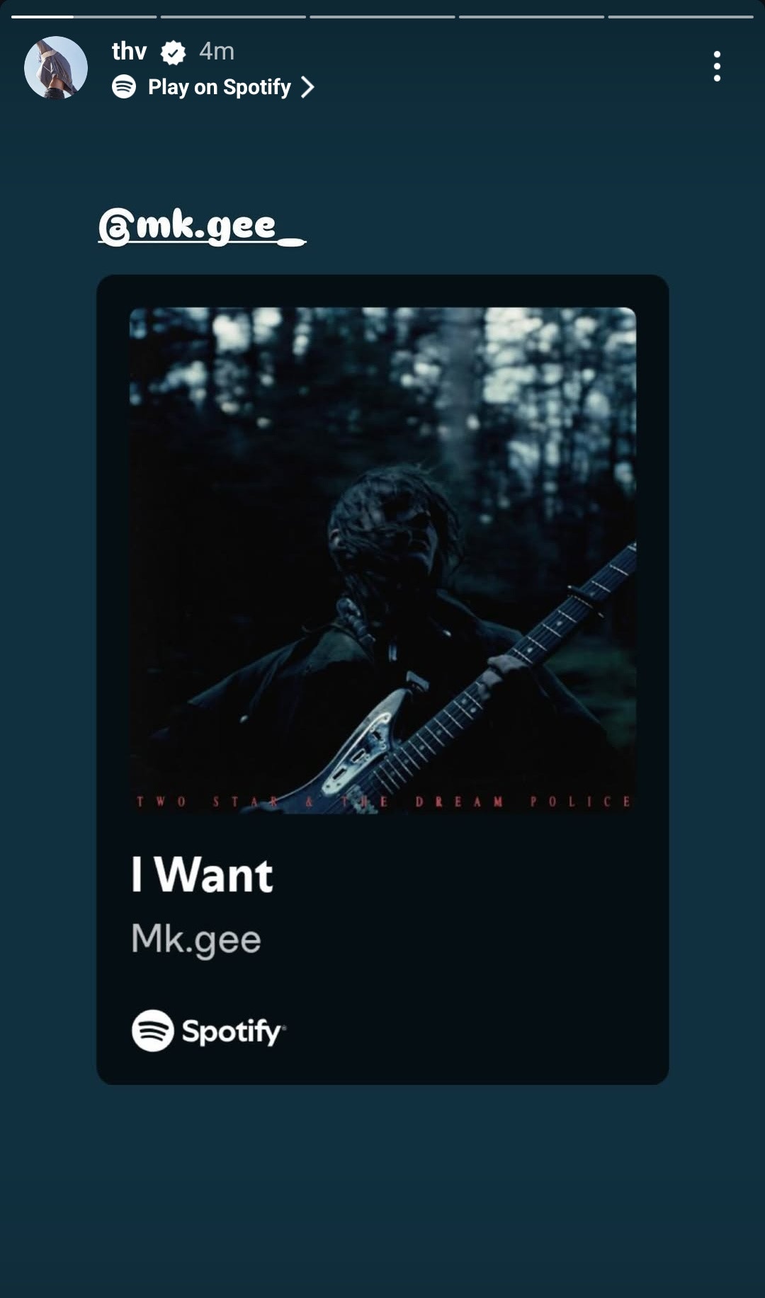 BTS Community Post - [thv] instagram story 🐯: @/mk.gee_ [🔗 i want by mk ...