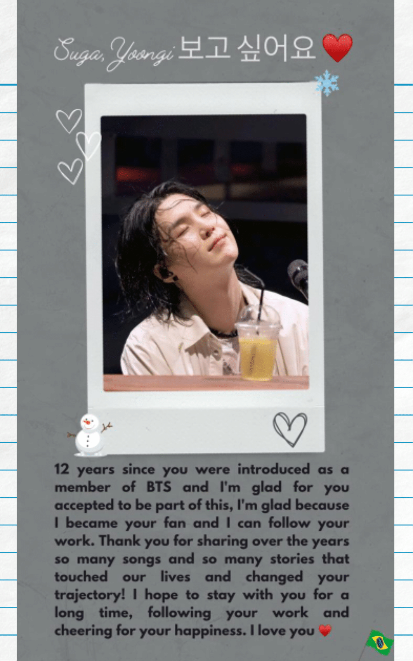 BTS Weverse Fan Letter