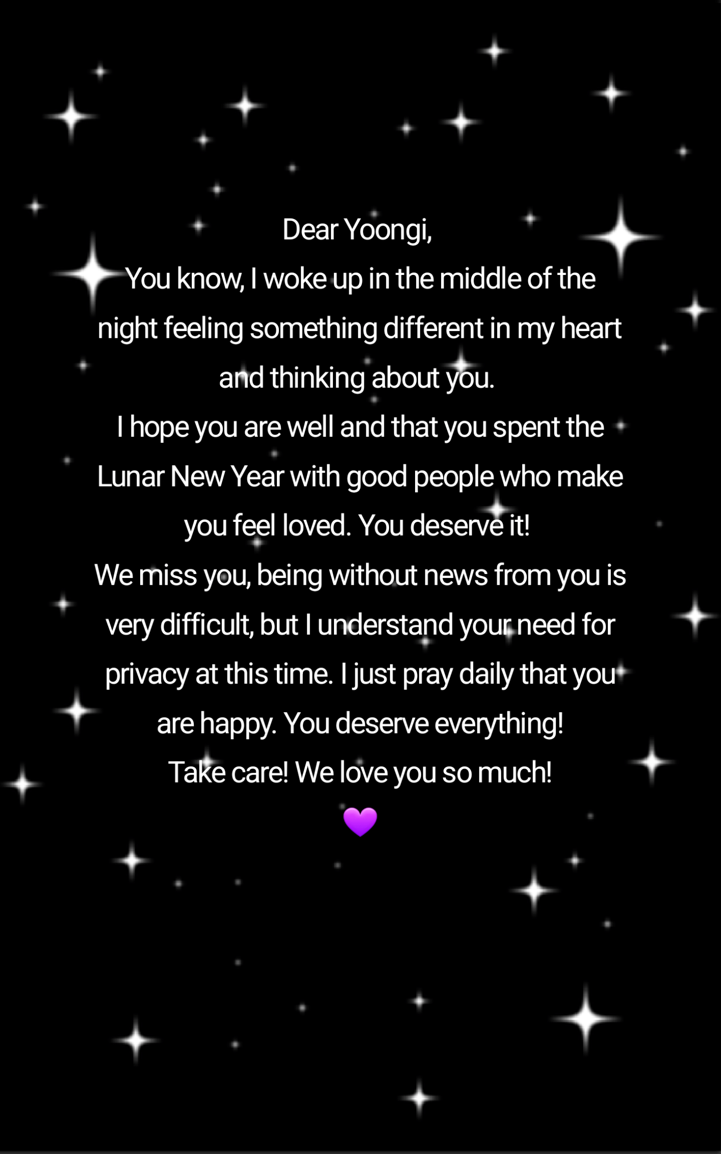 BTS Weverse Fan Letter