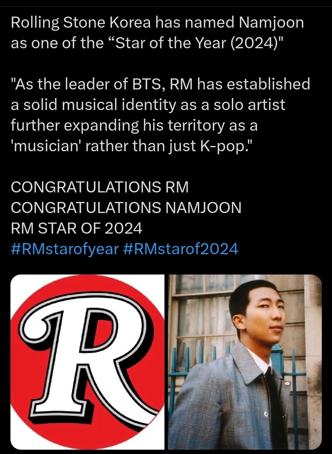 BTS Community Post - Congrats Joon!