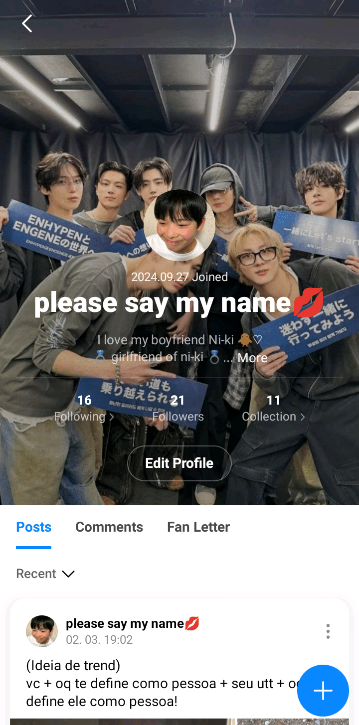 ENHYPEN Community Post - (trend da heemy 💗) conta do wv + tipo ideia de ...