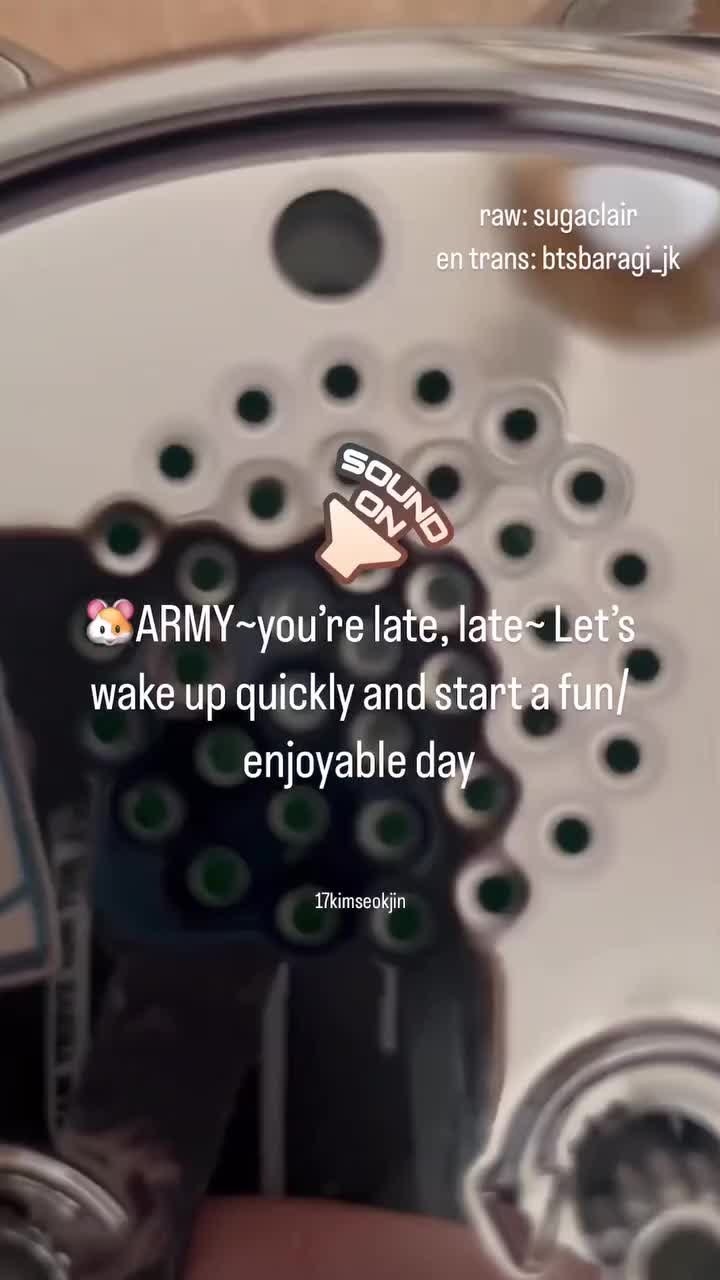 BTS Community Post - #Dear_Jin_from_ARMY #To_Jin JIN'S WAKE-UP ALARM ️💚💙 "ARMY wake-up and ...