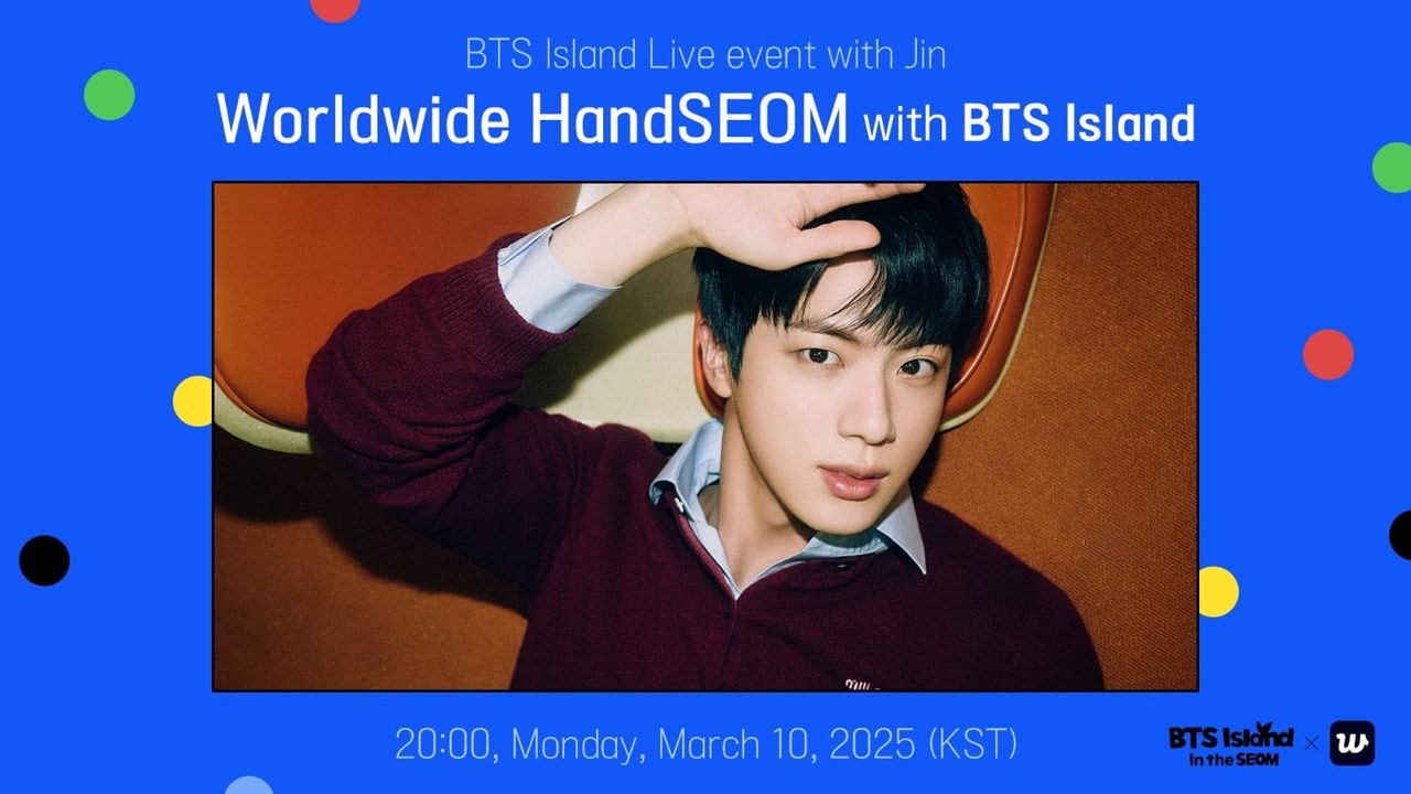 BTS Community Post - BTS Island Live con Jin: 🗓️ 10 de marzo de 2025 8:00 p. m. KST 📍 Weverse ...