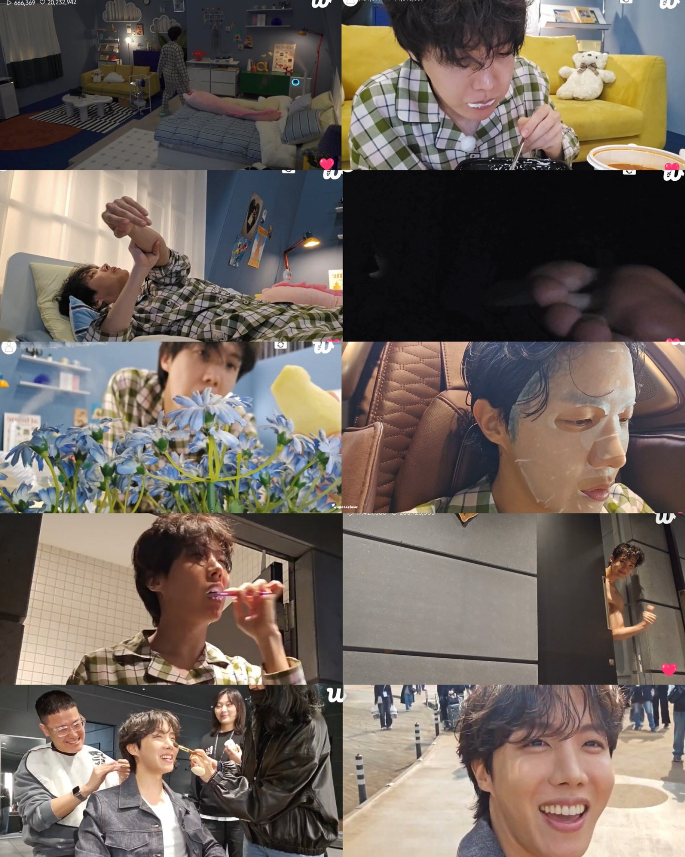 BTS Community Post - Hobi march 7 recap live - ordering food - eating ...