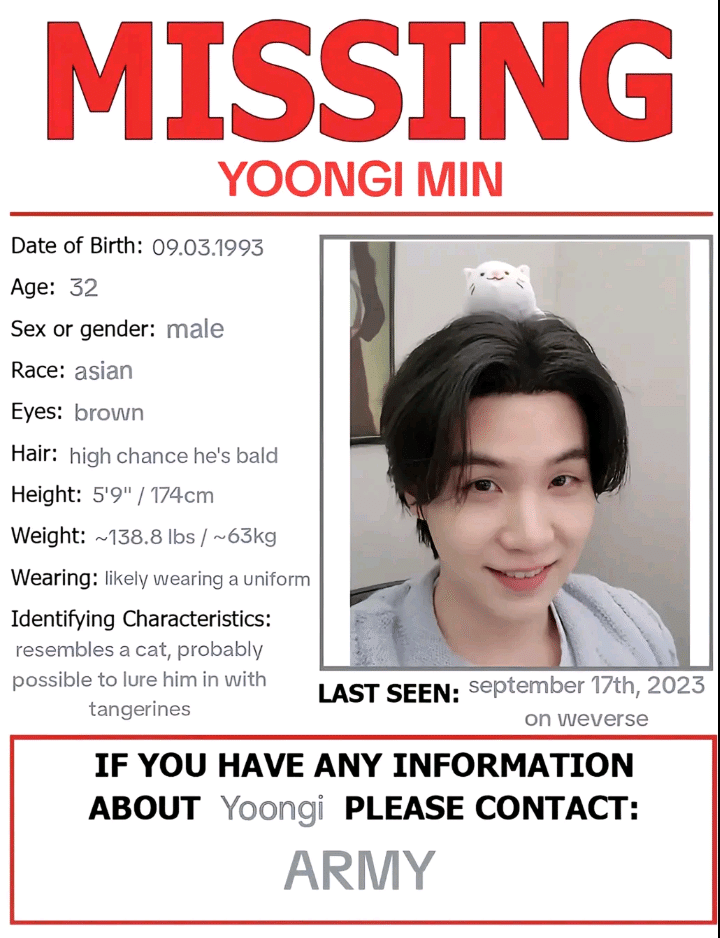 BTS Community Post - if uh find plz tell.....army . @슈가.