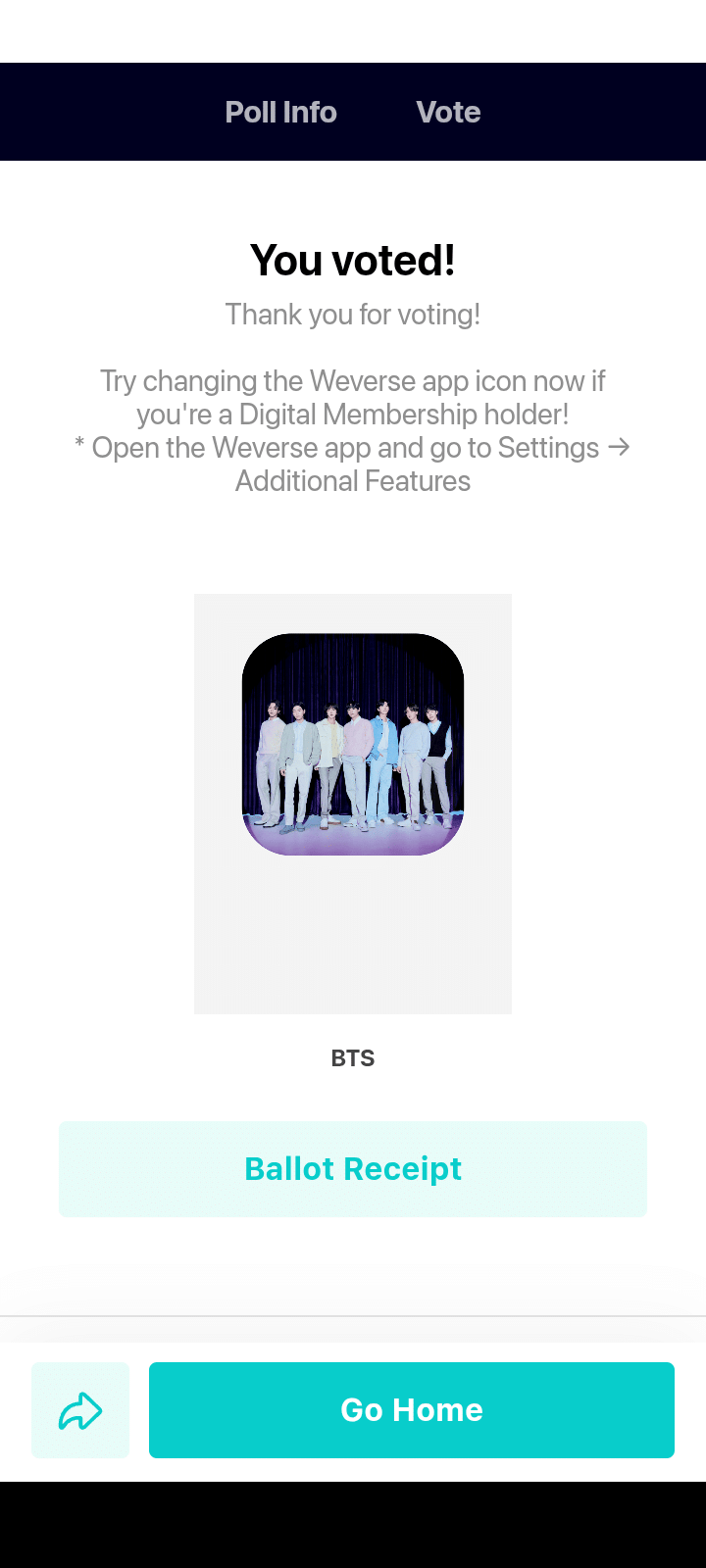 BTS Community Post - Voting done 😊 Everyone!!