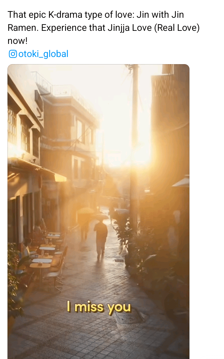 BTS Community Post - That epic K-drama type of love: Jin with Jin Ramen. Experience that Jinjja ...