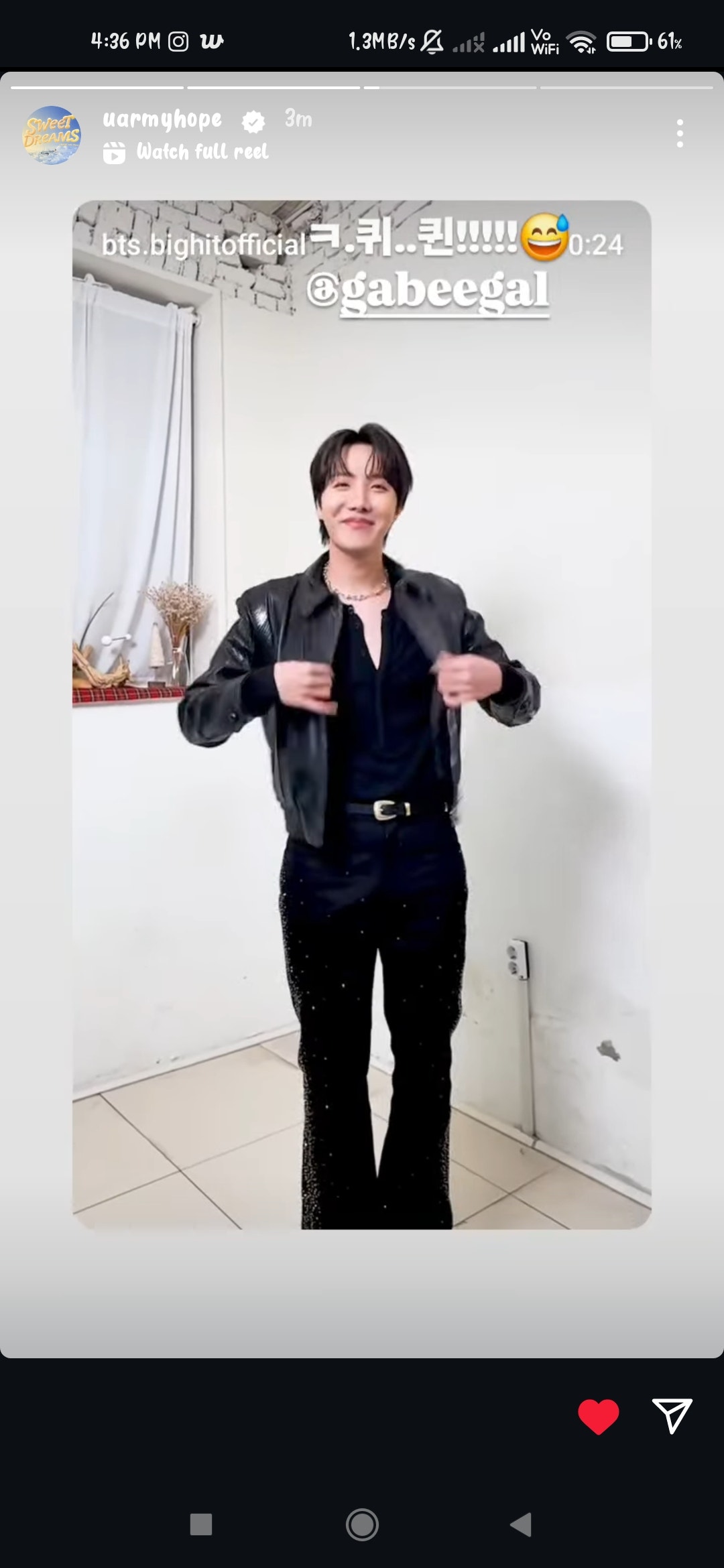 BTS Community Post - jhope insta story