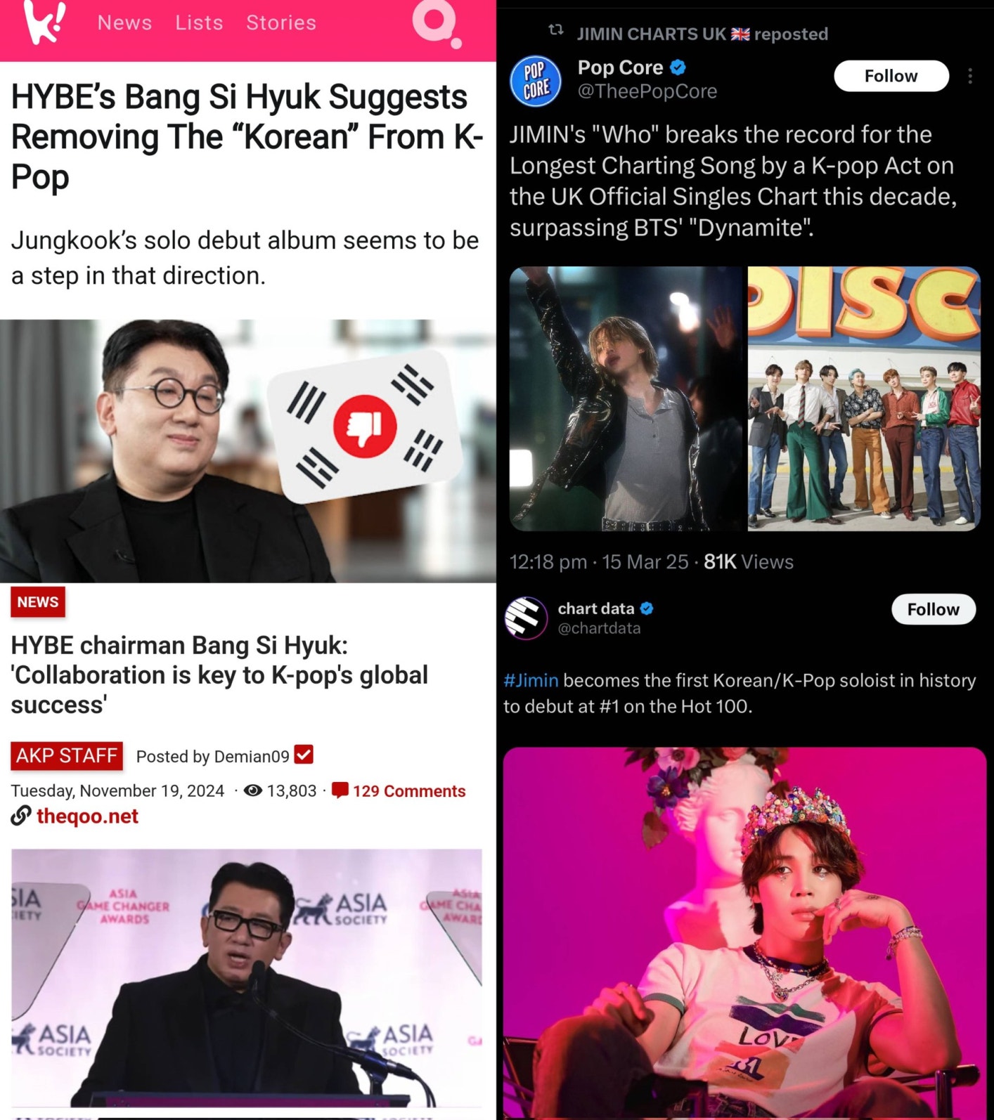 BTS Community Post - Bang Pd : Removing K from Kpop will make kpop ...