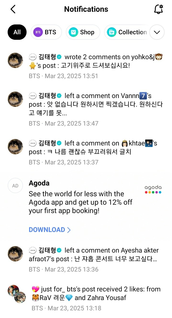 BTS Community Post - they are so lucky armys... he replied them this is not fair.. mr captain ...