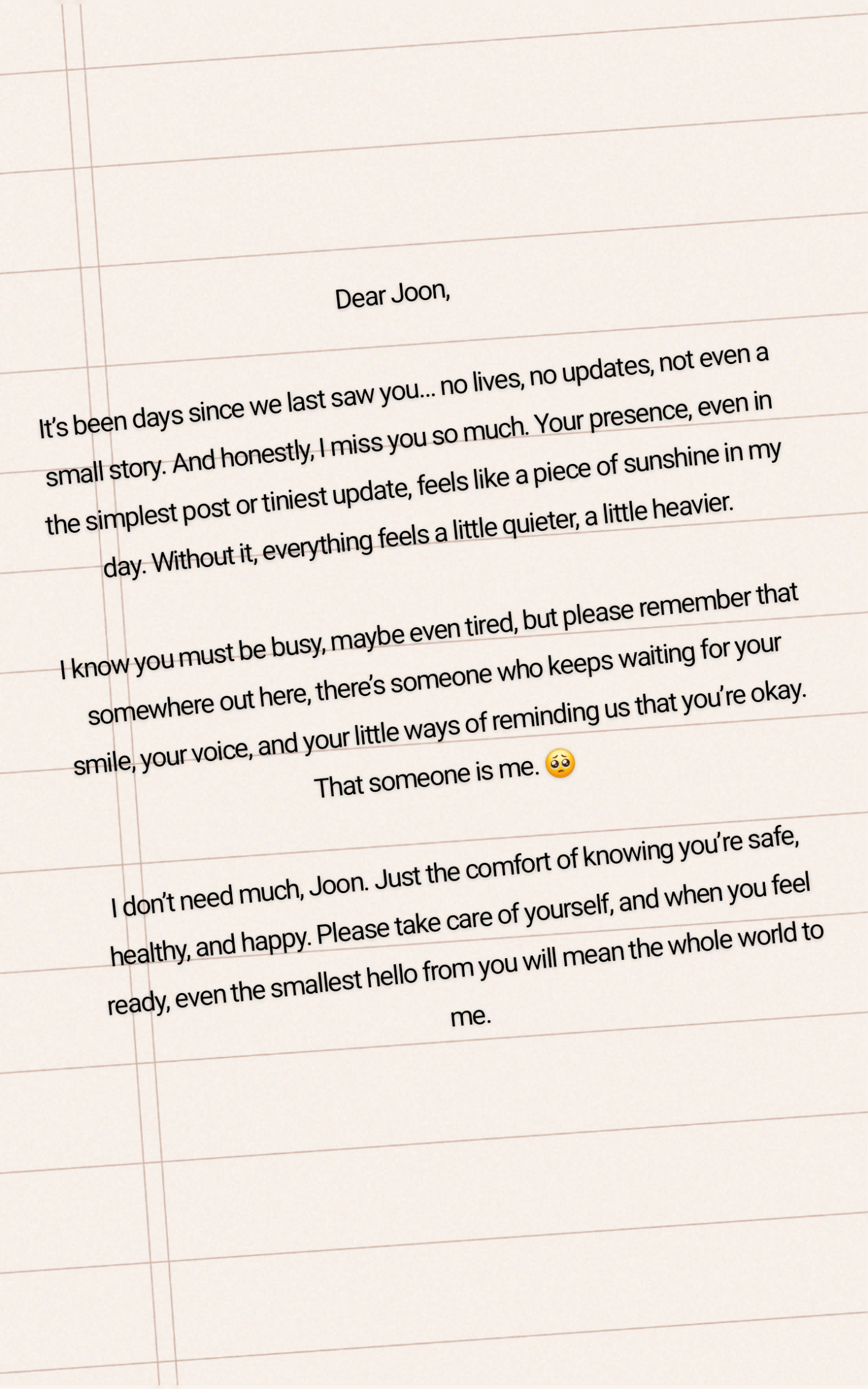 BTS Weverse Fan Letter