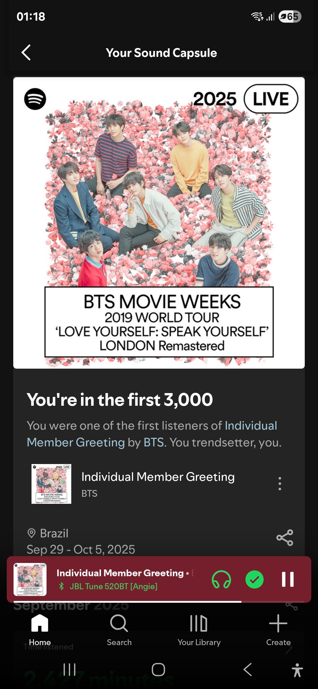BTS Community Post - 🎵 #Purple_Listening 🎧 – I'm one of the first 3K ...