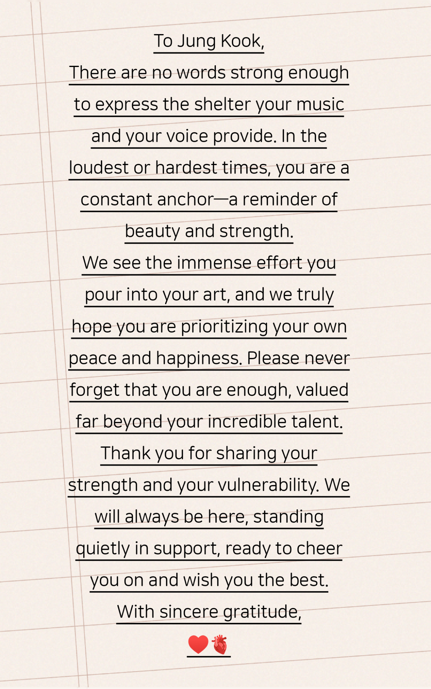 BTS Weverse Fan Letter