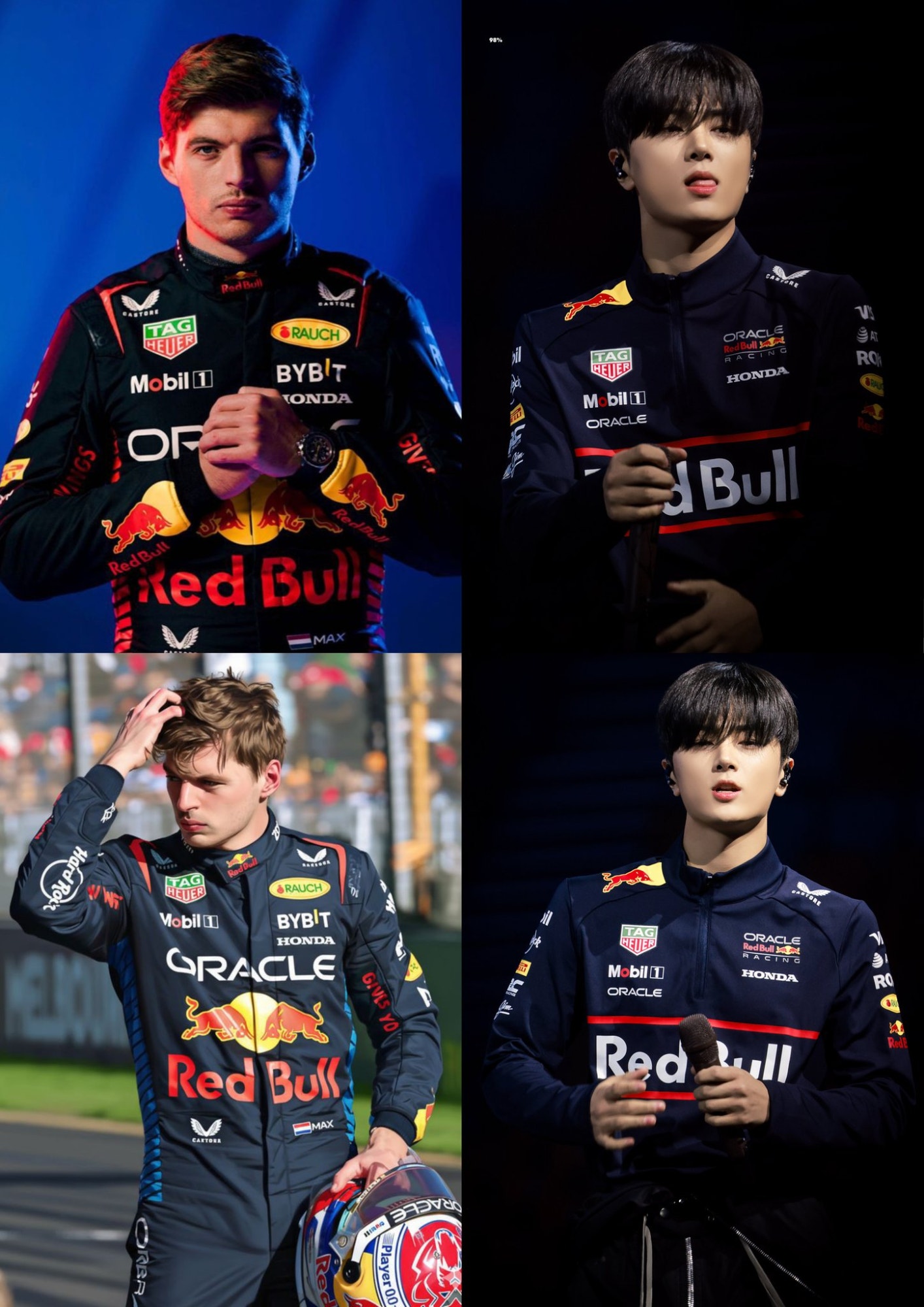 ENHYPEN Community Post - the f1 driver and his fanboy 😎