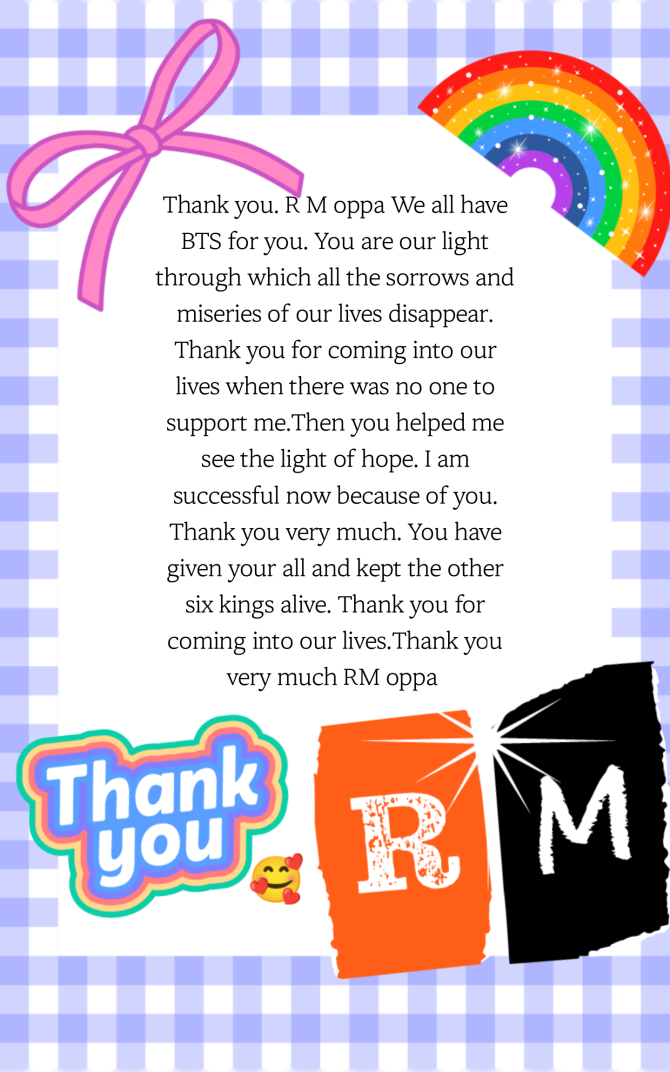 BTS Weverse Fan Letter