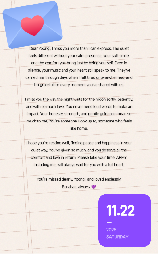 BTS Weverse Fan Letter