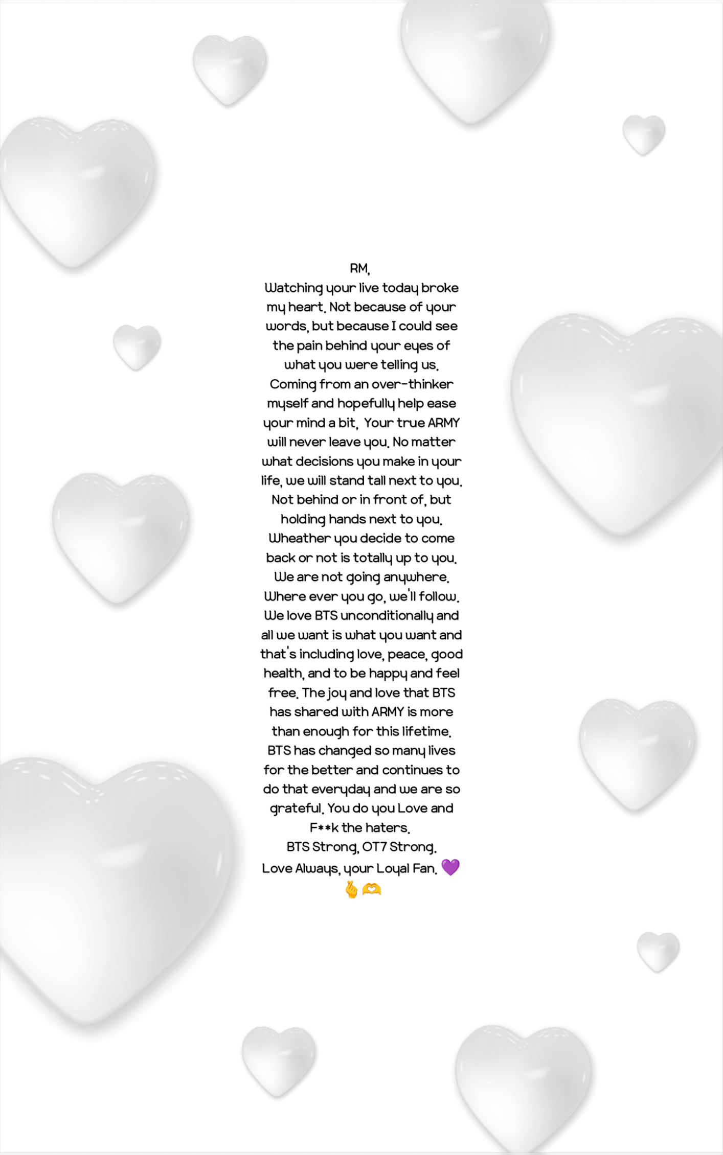 BTS Weverse Fan Letter