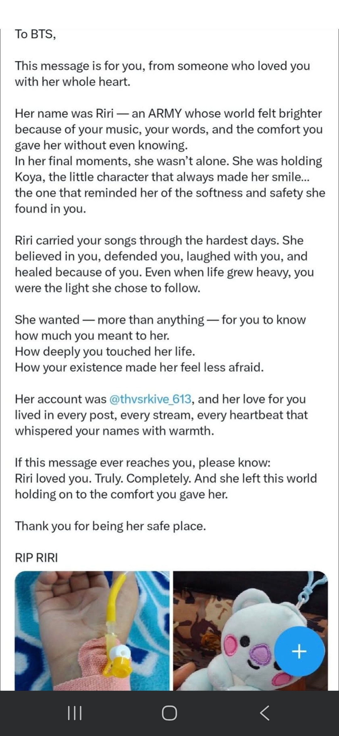 BTS Community Post - #to_bts #to_namjoon RIP RIRI🙏 ccto