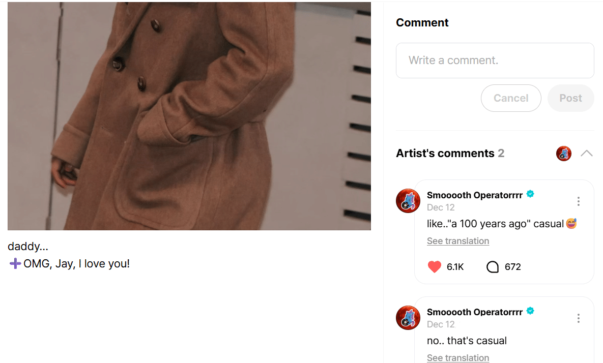 ENHYPEN Community Post - she called JAY DADDY..... and he replied ...
