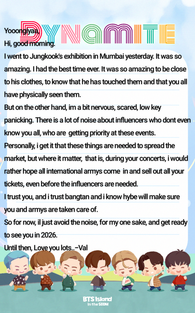 BTS Weverse Fan Letter