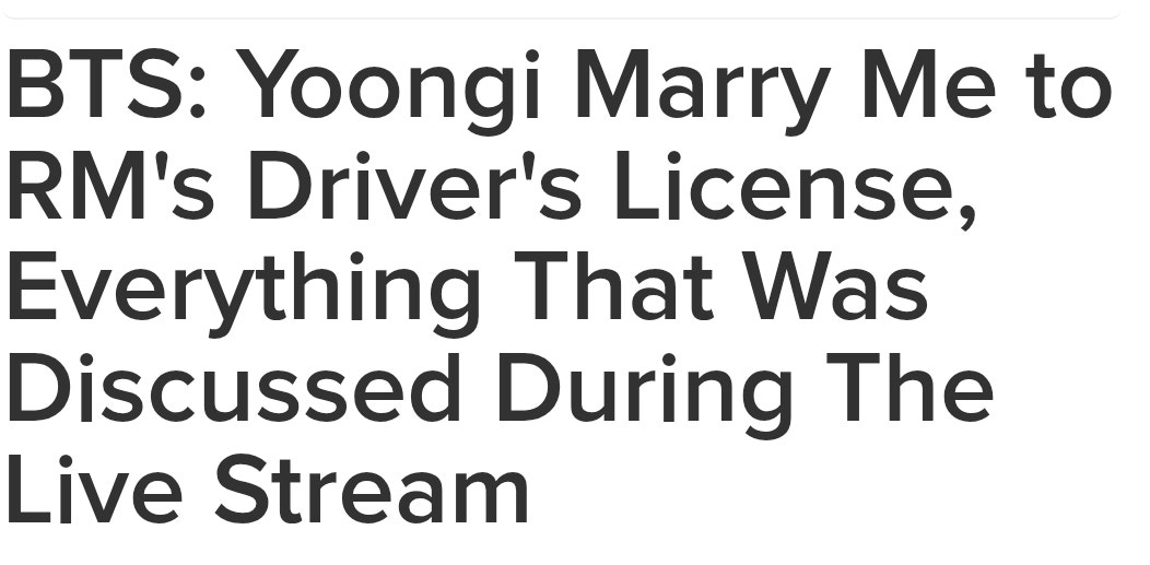 BTS Community Post - BTS: Yoongi Marry Me to RM's Driver's License ...