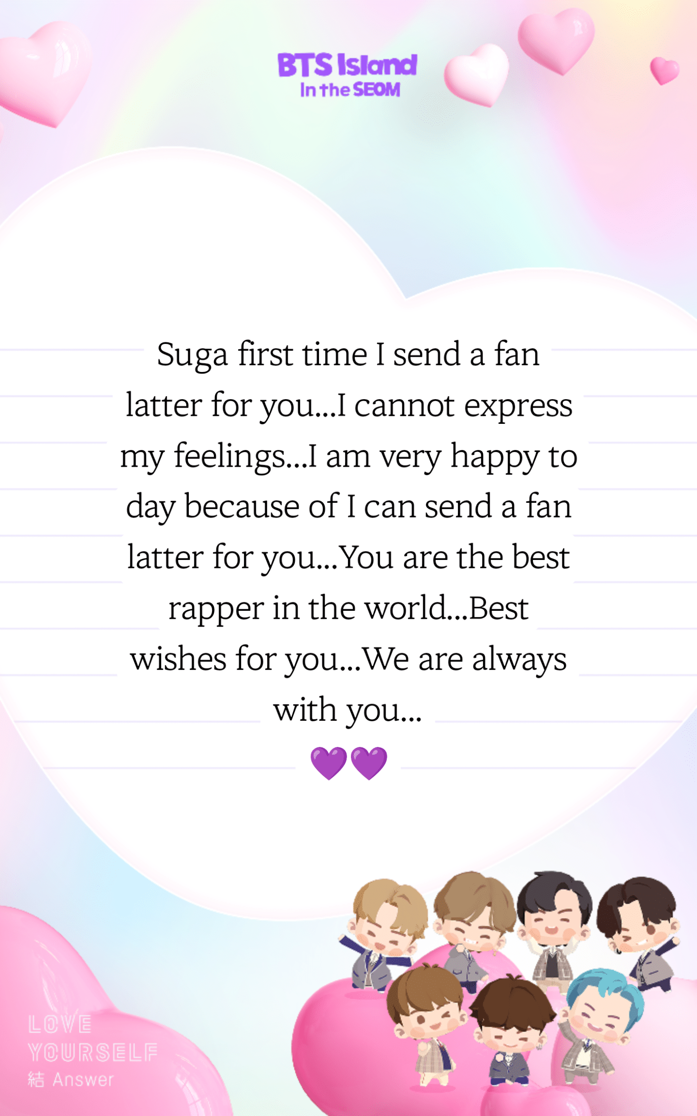 BTS Weverse Fan Letter