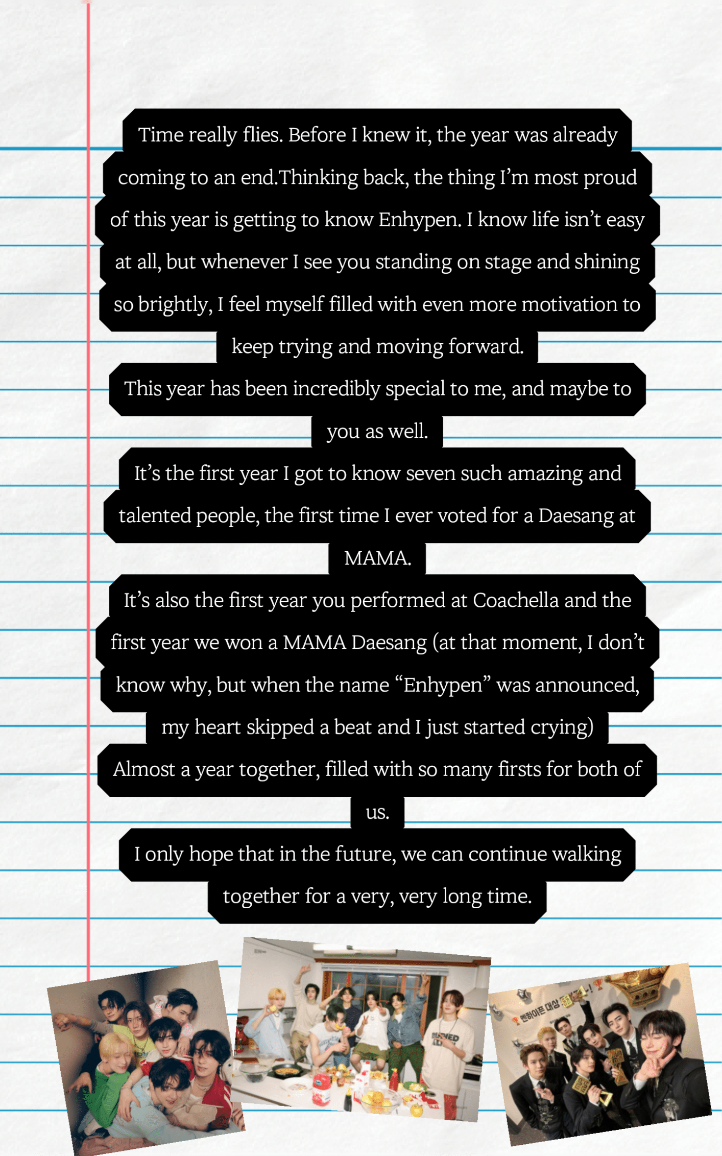 ENHYPEN Weverse Fan Letter