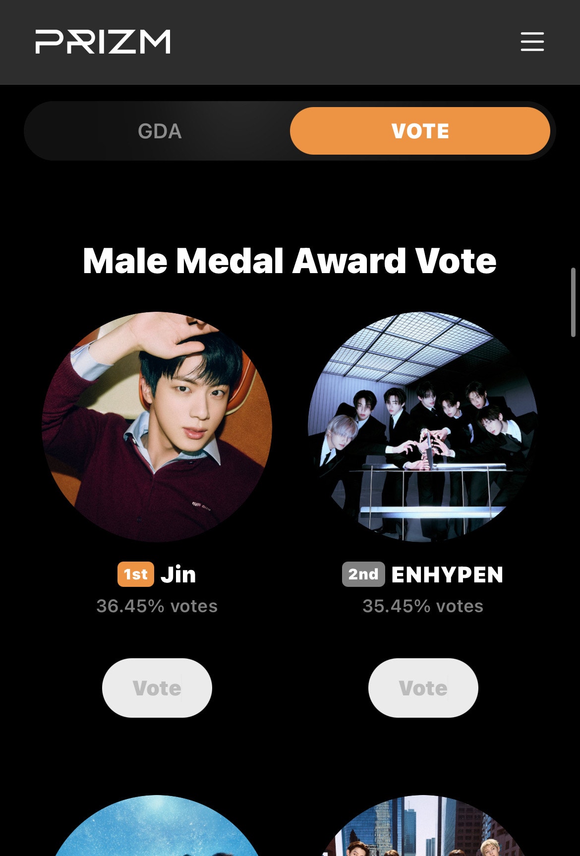 BTS Community Post - GUYSS please vote jin, the difference is not much ...