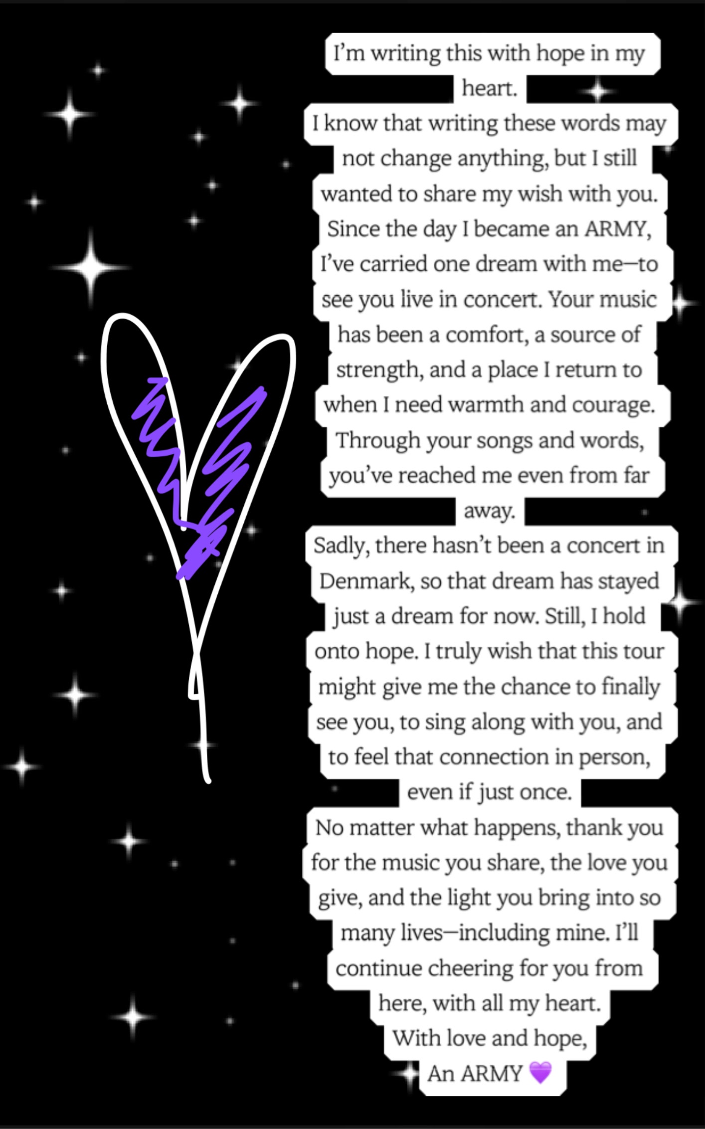 BTS Weverse Fan Letter