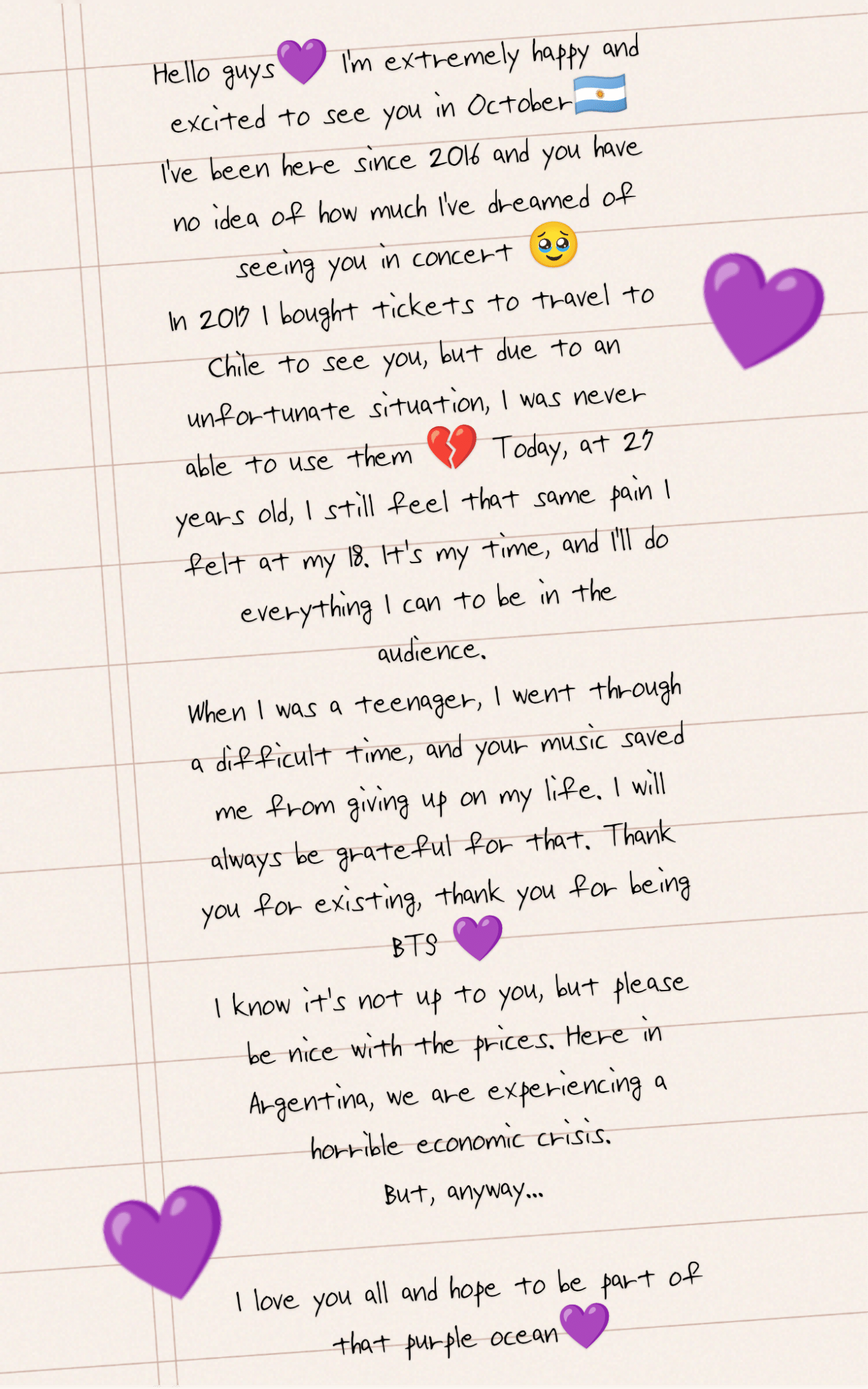 BTS Weverse Fan Letter