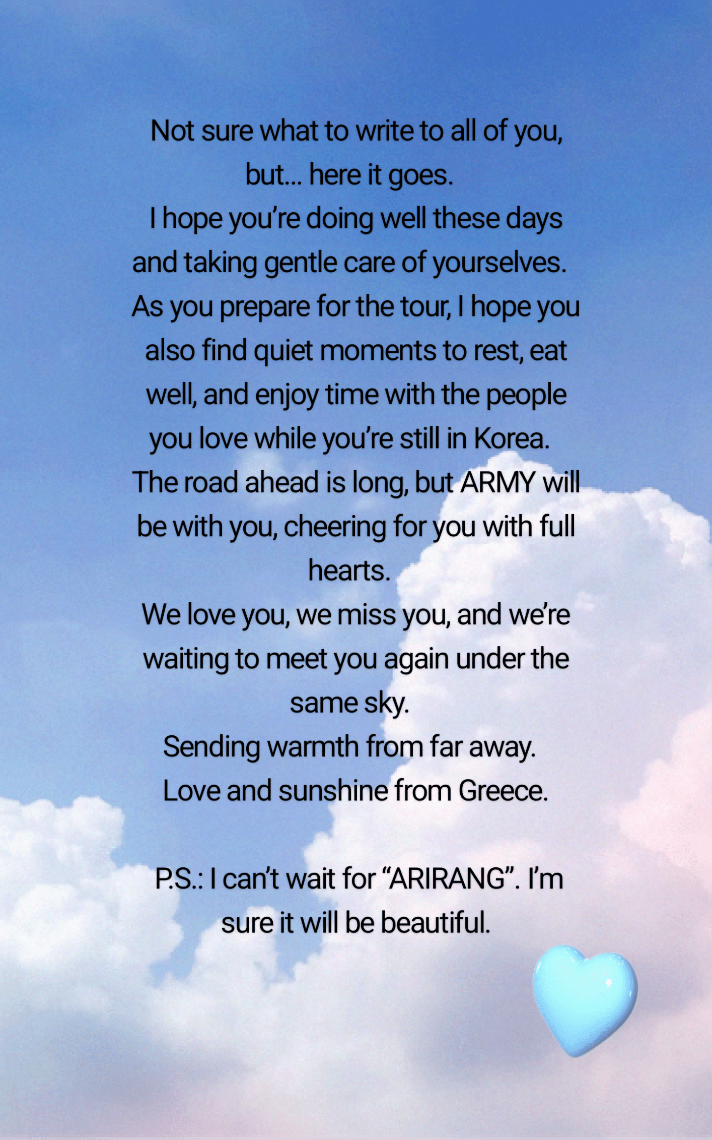 BTS Weverse Fan Letter