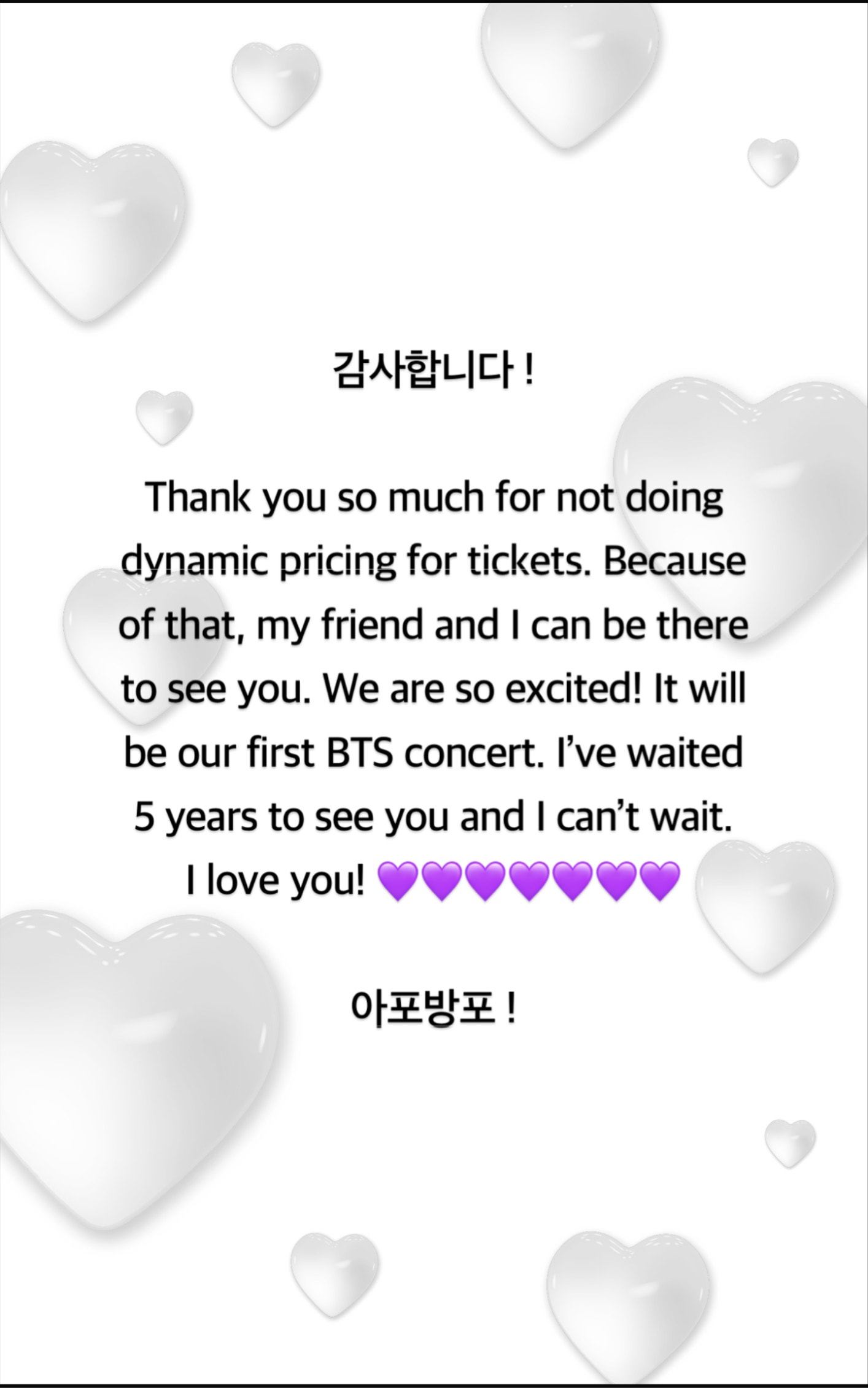 BTS Weverse Fan Letter